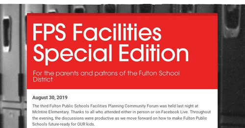 FPS Facilities Special Edition | Smore Newsletters