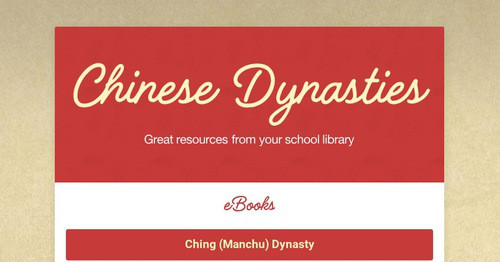 Chinese Dynasties