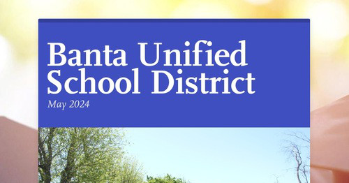 Banta Unified School District | Smore Newsletters for Education