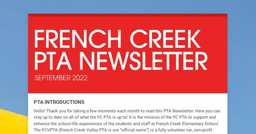 FRENCH CREEK PTA NEWSLETTER | Smore Newsletters