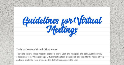 Guidelines for Virtual Meetings | Smore Newsletters for Business
