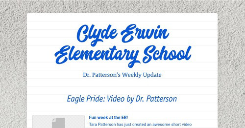 Clyde Erwin Elementary School | Smore Newsletters for Business