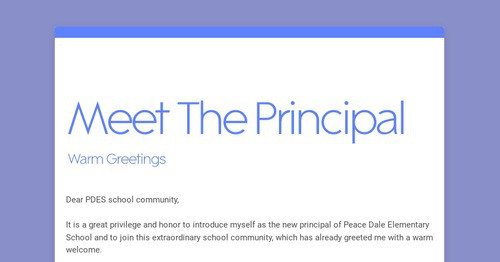 Meet The Principal | Smore Newsletters for Education