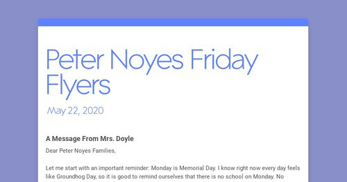Peter Noyes Friday Flyers