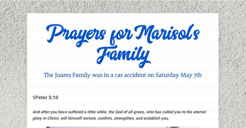 Prayers for Marisol's Family | Smore Newsletters for Education