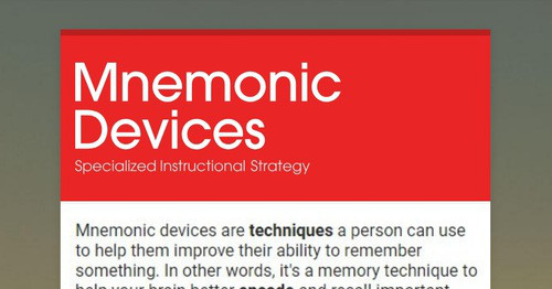 Mnemonic Devices | Smore Newsletters