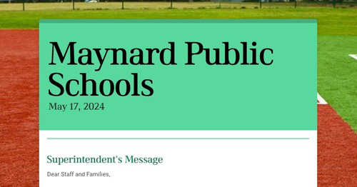 Maynard Public Schools | Smore Newsletters