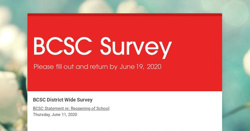 BCSC Survey | Smore Newsletters
