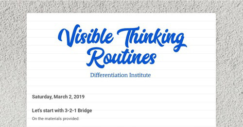 Visible Thinking Routines | Smore Newsletters