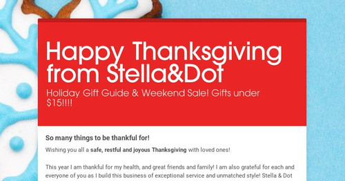 Happy Thanksgiving from Stella&Dot | Smore Newsletters