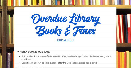 Overdue Library Books & Fines | Smore Newsletters for Education