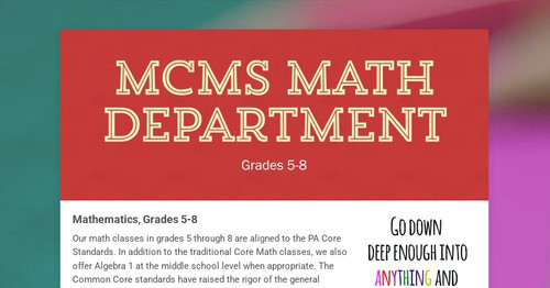MCMS Math Department | Smore Newsletters for Business