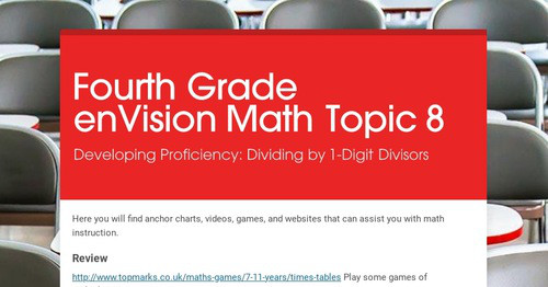 Fourth Grade enVision Math Topic 8 | Smore Newsletters