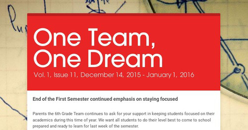 One Team, One Dream | Smore Newsletters