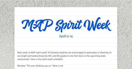 MAP Spirit Week | Smore Newsletters