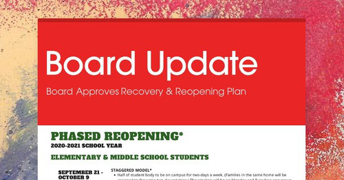 Board Update | Smore Newsletters