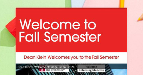 Welcome to Fall Semester | Smore Newsletters for Education