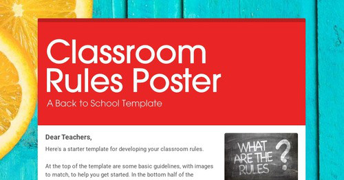 Classroom Rules Poster | Smore