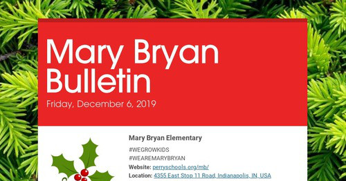 Mary Bryan Bulletin | Smore Newsletters for Education