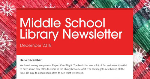 Middle School Library Newsletter | Smore Newsletters