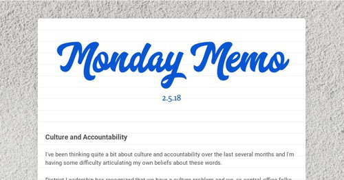 Monday Memo