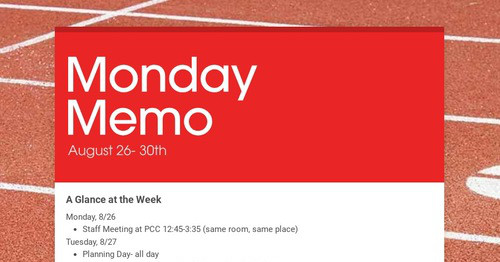 Monday Memo | Smore Newsletters