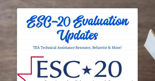 ESC-20 Evaluation Updates | Smore Newsletters