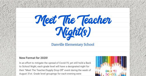Meet The Teacher Night(s) | Smore Newsletters for Education