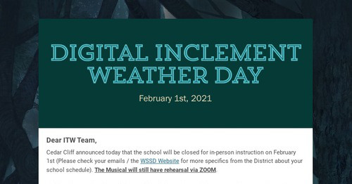 Digital Inclement Weather Day | Smore Newsletters for Education