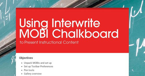 Using Interwrite MOBI Chalkboard | Smore Newsletters
