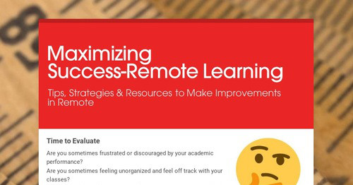 Maximizing Success-Remote Learning