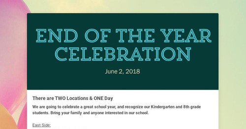 End of the Year Celebration | Smore Newsletters