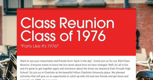 Class Reunion Class of 1976 | Smore Newsletters