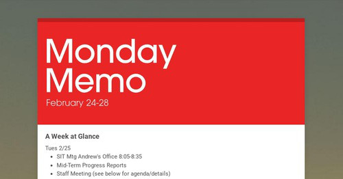 Monday Memo | Smore Newsletters
