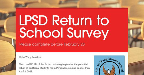 LPSD Return to School Survey | Smore Newsletters