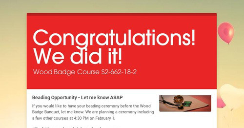 Congratulations! We did it! | Smore Newsletters