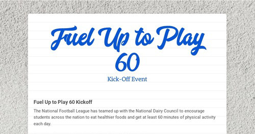 Fuel Up to Play 60 | Smore Newsletters