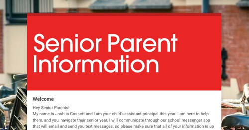Senior Parent Information | Smore Newsletters