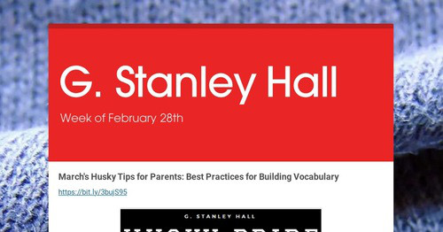 G. Stanley Hall | Smore Newsletters