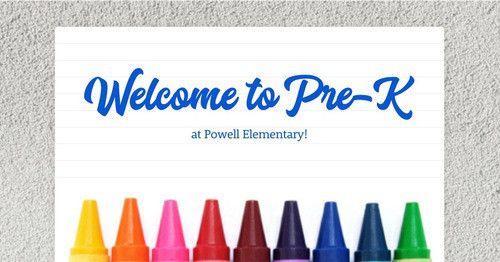 Welcome to Pre-K | Smore Newsletters