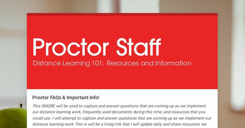 Proctor Staff | Smore Newsletters