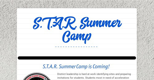 S T A R Summer Camp