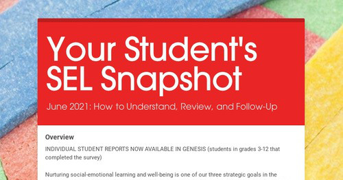 Your Student's SEL Snapshot | Smore Newsletters