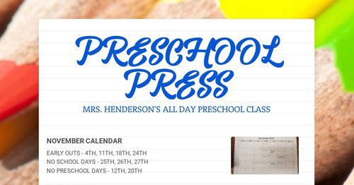 PRESCHOOL PRESS | Smore Newsletters
