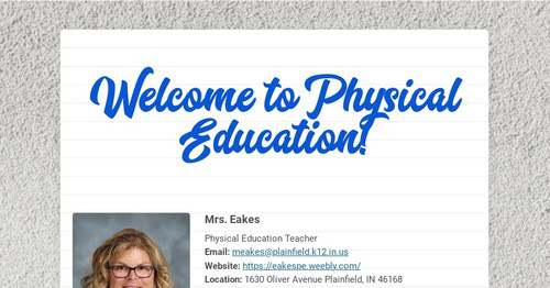 Welcome to Physical Education! | Smore Newsletters for Education