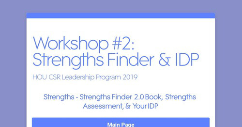 Workshop #2: Strengths Finder & IDP | Smore Newsletters