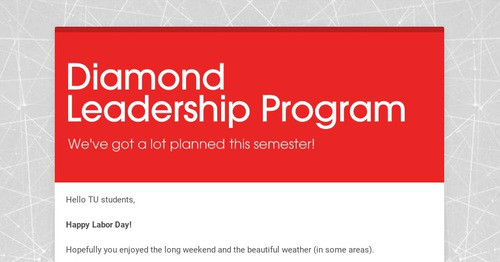 Diamond Leadership Program | Smore Newsletters