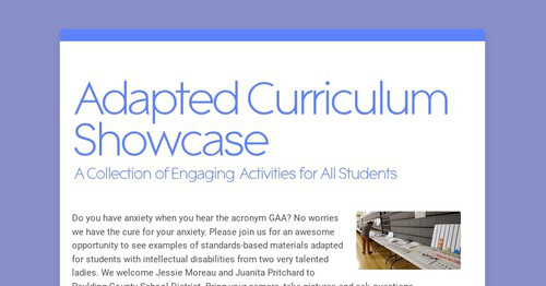 Adapted Curriculum Showcase | Smore Newsletters
