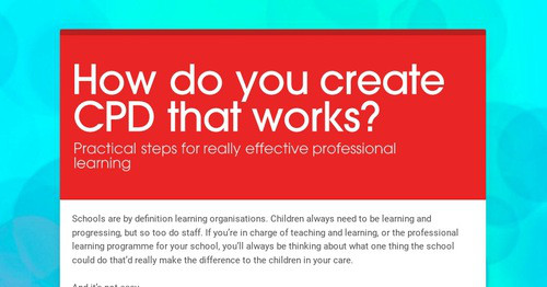 How do you create CPD that works?