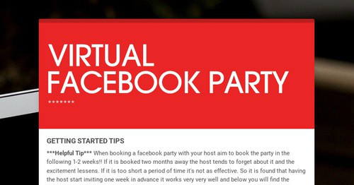 VIRTUAL FACEBOOK PARTY
